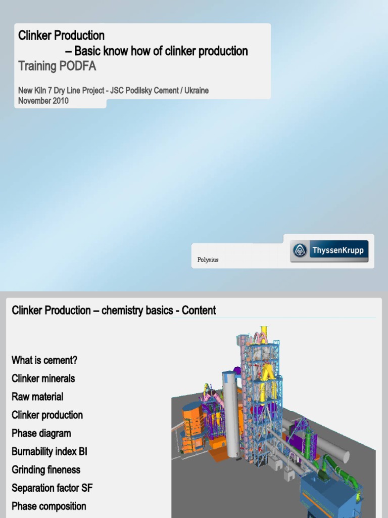 02-01-PODFA-Basic Know How of Clinker Production | PDF | Cement | Minerals