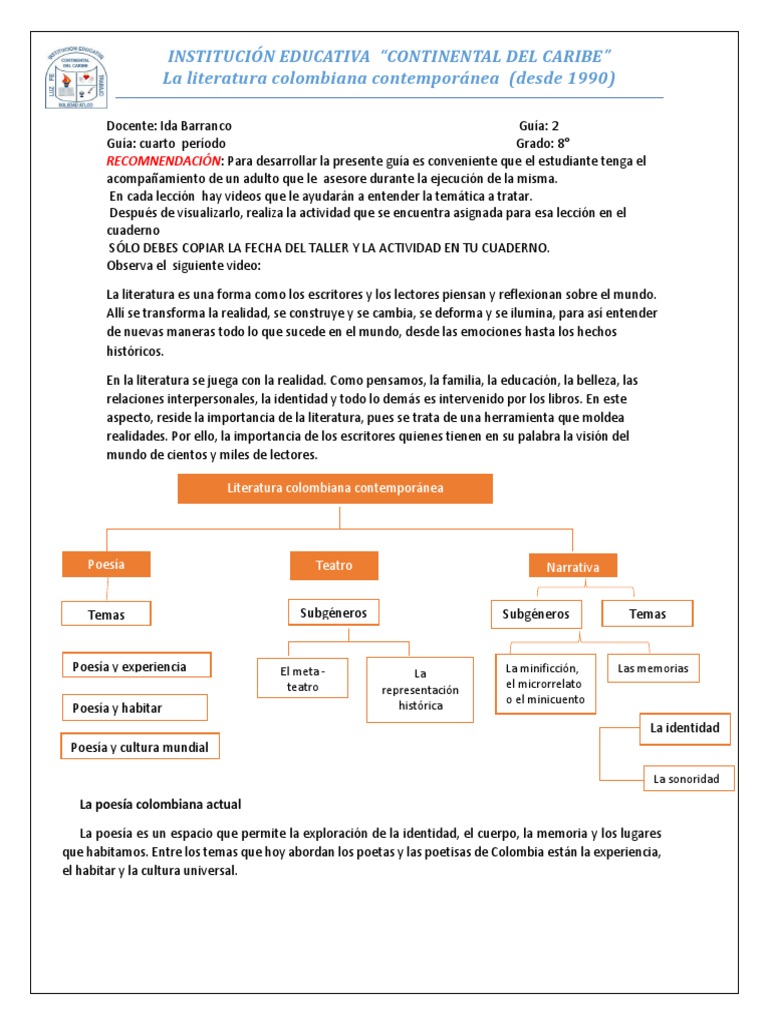 Guía 2 cuarto p. 8° | PDF | Poesía | Teatro