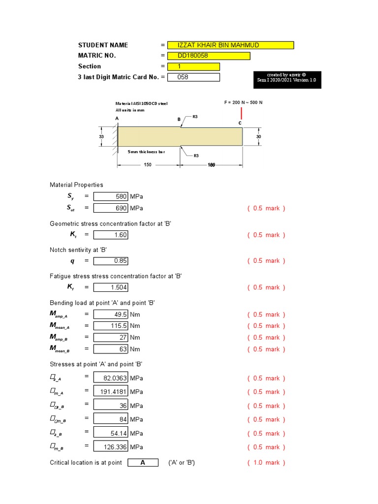 Student Name Matric No. Section 3 Last Digit Matric Card No. | PDF ...