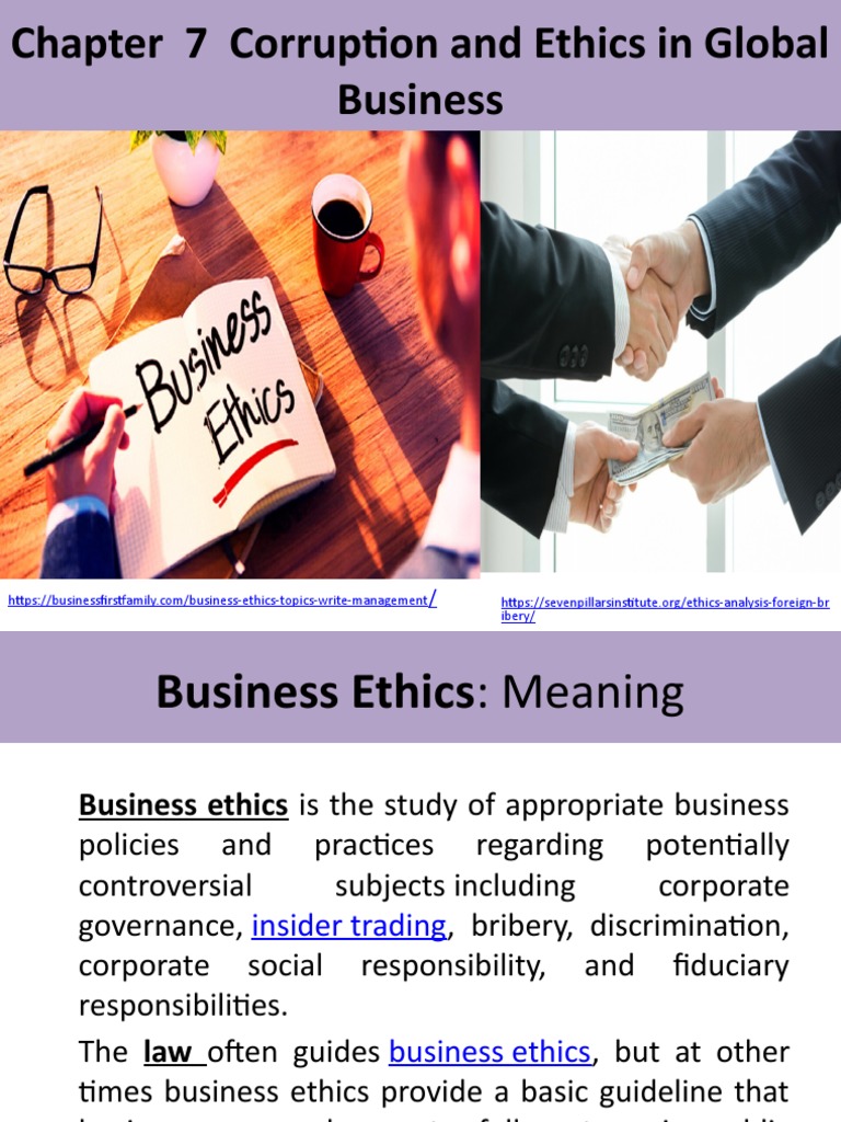 Chapter 7 Corruption and Ethics in Global Business | PDF | Bribery ...