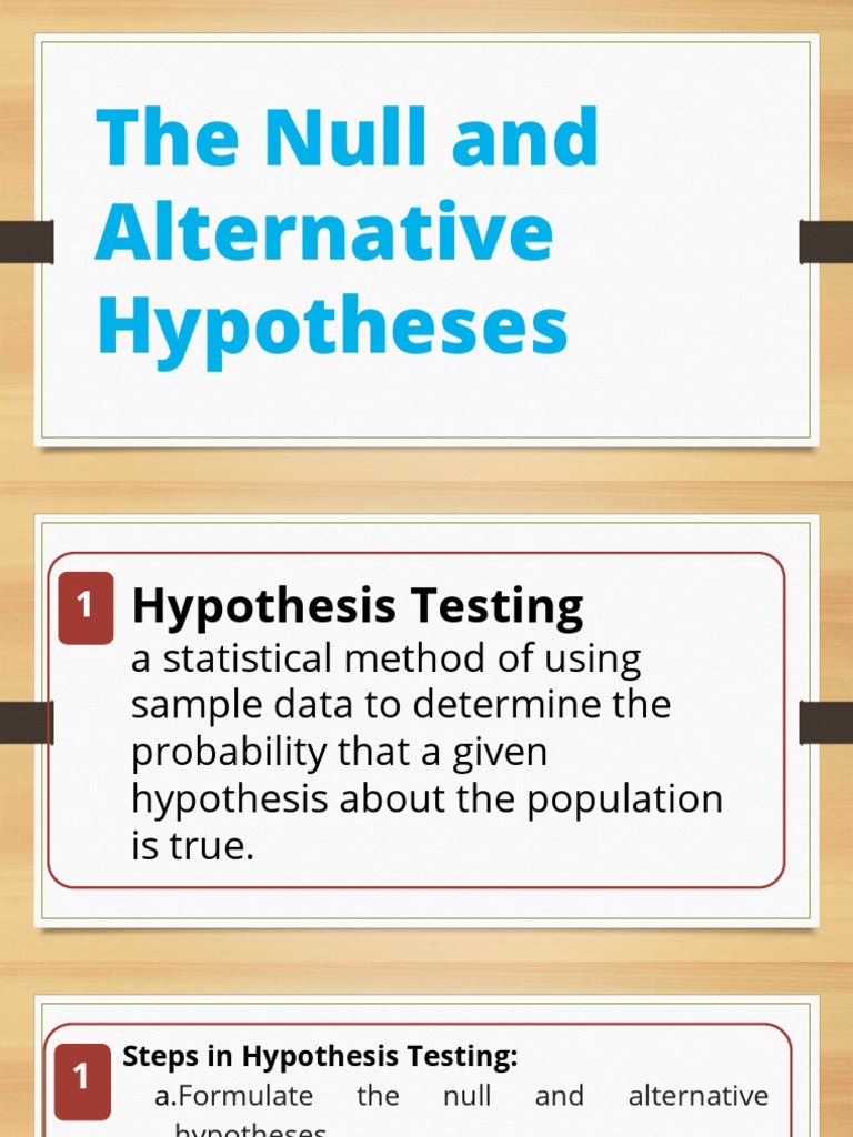 The Null and Alternative Hypotheses | PDF | Statistical Hypothesis ...