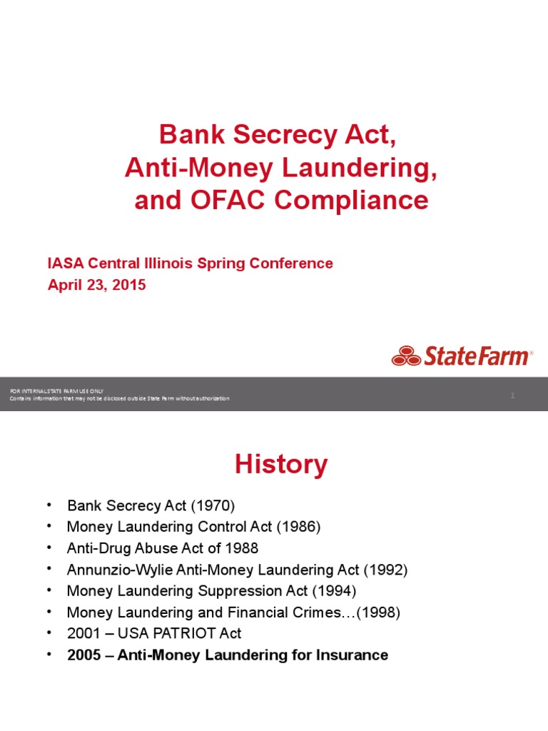 IASA Presentation AML and OFAC Compliance | Download Free PDF | Money ...
