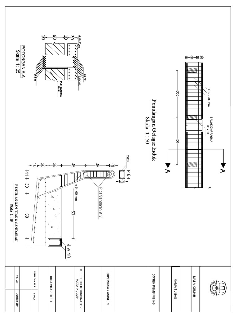 Gambar Jembatan PENULANGAN TIANG SANDARAN | PDF