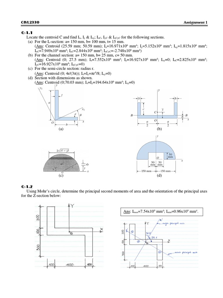 Assignment 1 With Solution PDF | PDF | Geometry | Geometric Measurement