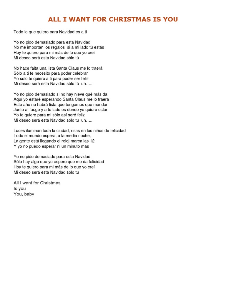 All I Want For Christmas Is You Letra-2 | PDF
