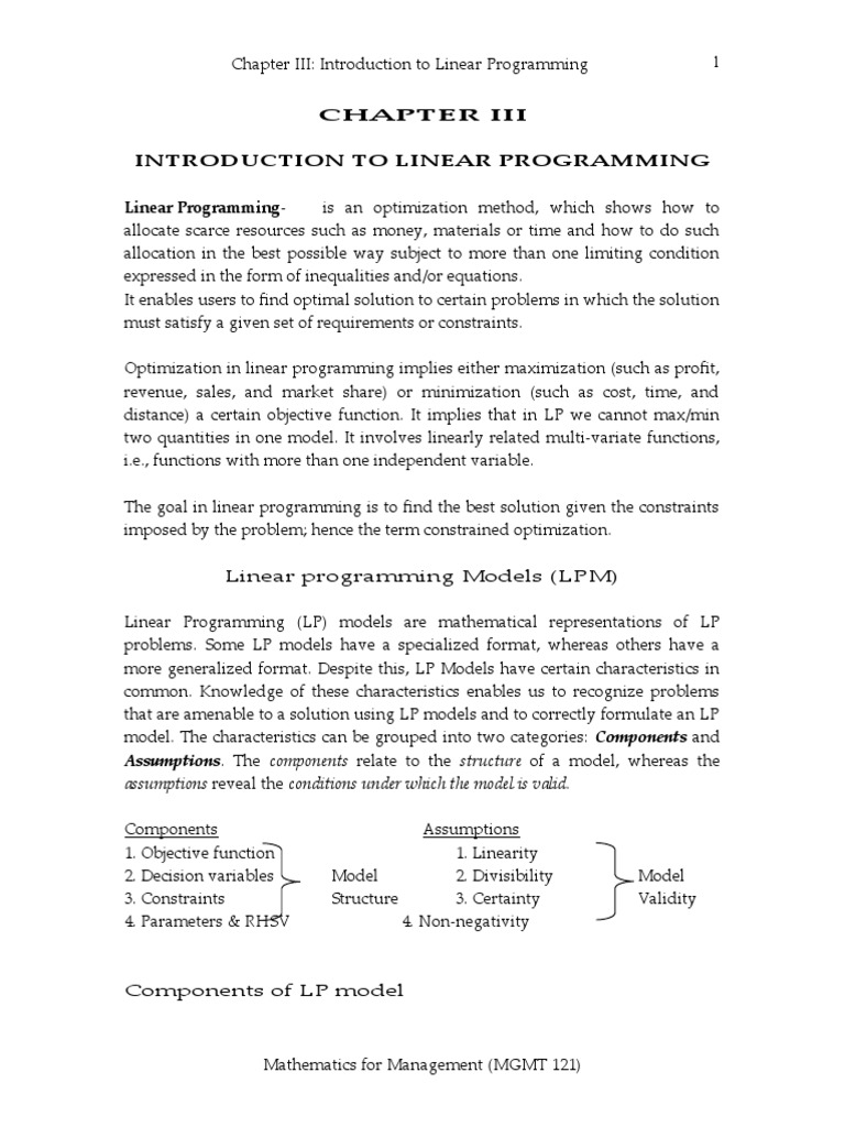 Chapter 3. Intro To Linear Programing | Download Free PDF | Linear Programming | Mathematical ...