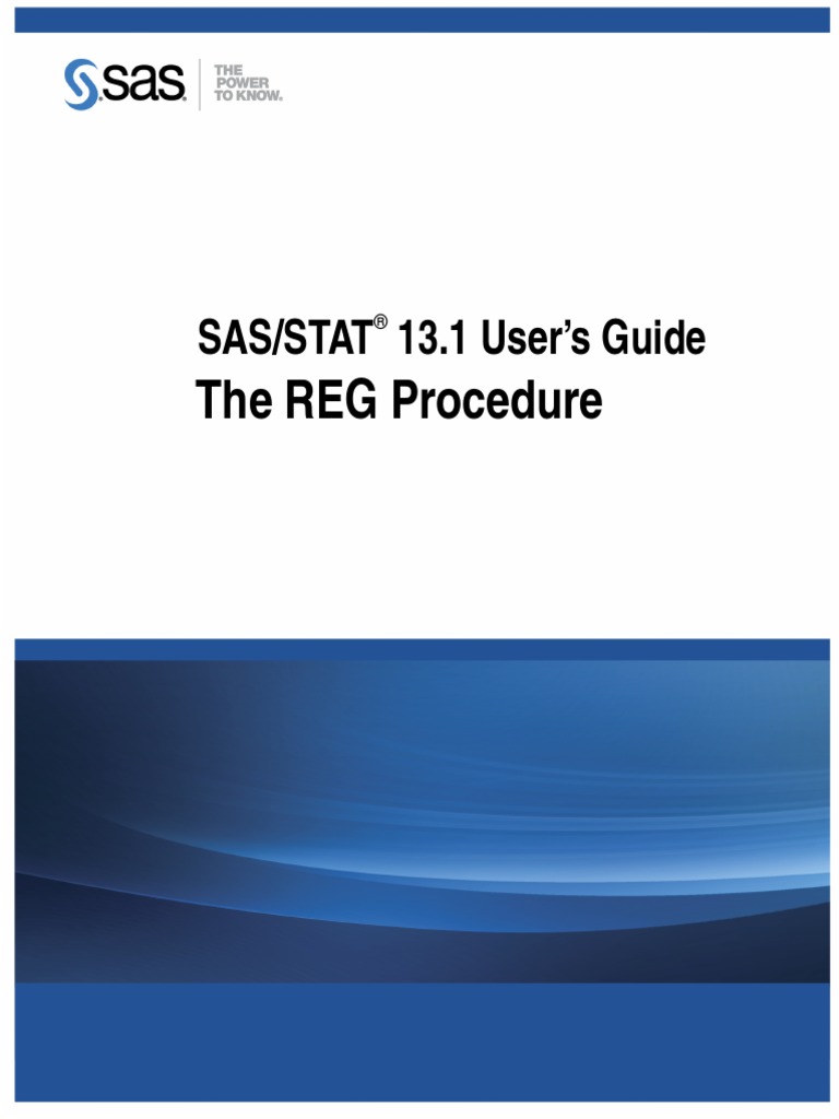 SAS Reg Procedure PDF | PDF | Errors And Residuals | Coefficient Of ...