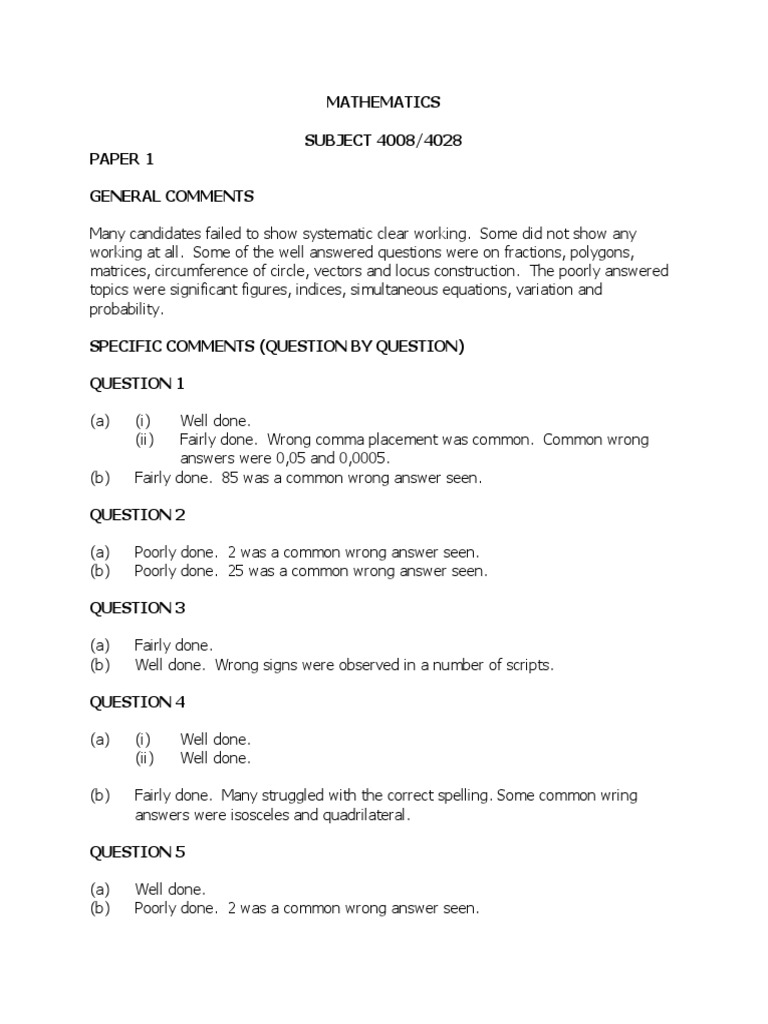 Mathematics Exam Performance Analysis | PDF | Space | Mathematical Objects