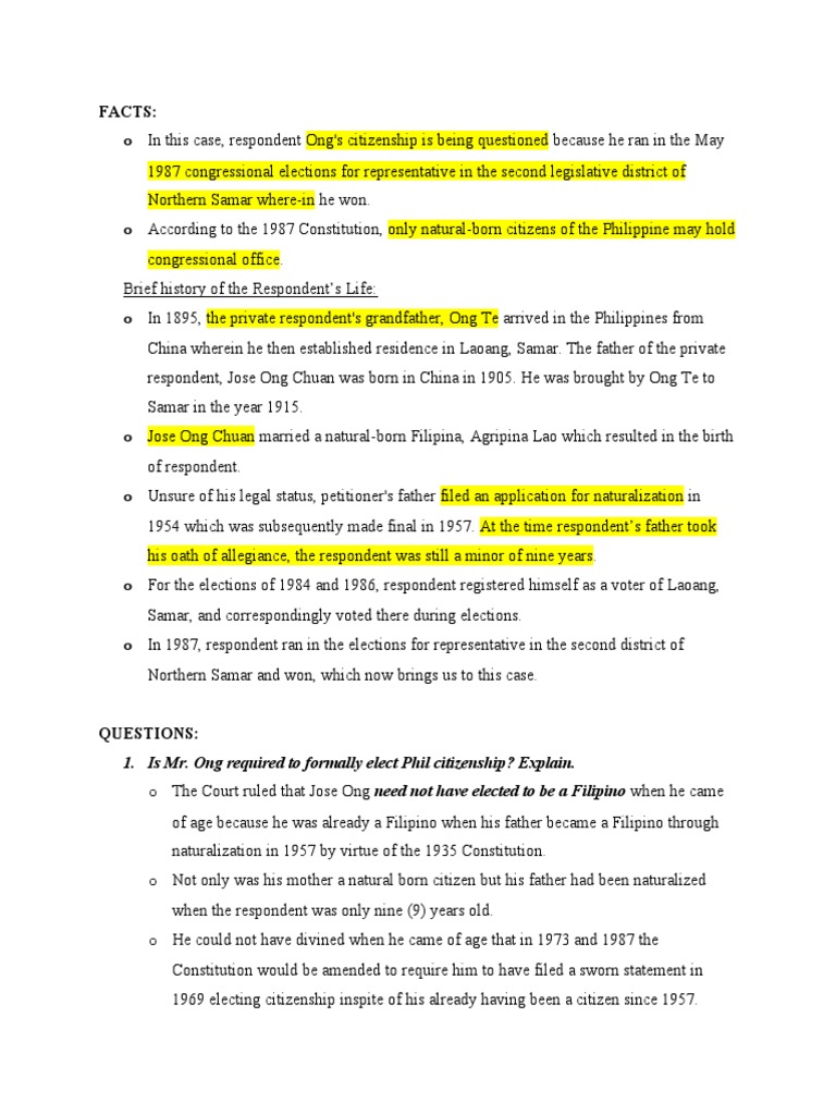 CO Vs HRET | PDF | Citizenship | Naturalization