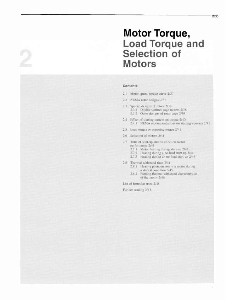 Motor Torque, Load Torque and Selection of Motors: .... / '::: :: Ii: I ...
