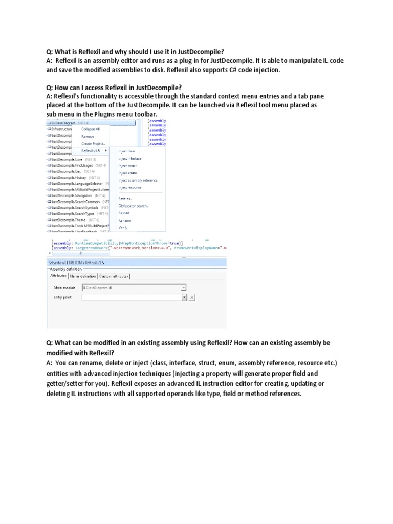 Justdecompile Reflexil Faq | PDF