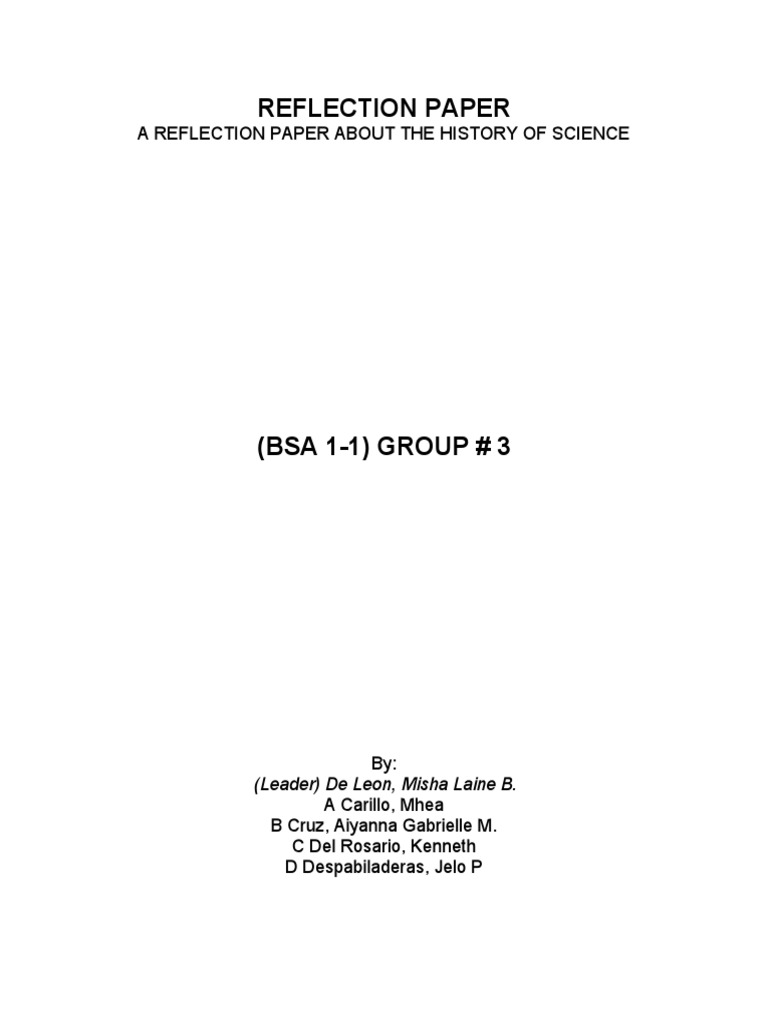 Group 3 - History of Science (Reflection) | PDF | History Of Science ...