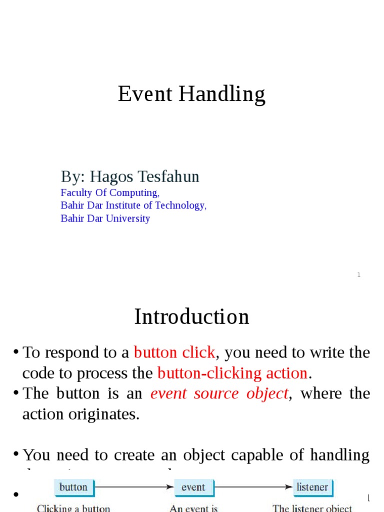 Event Handling PDF | PDF | Class (Computer Programming) | Method (Computer Programming)