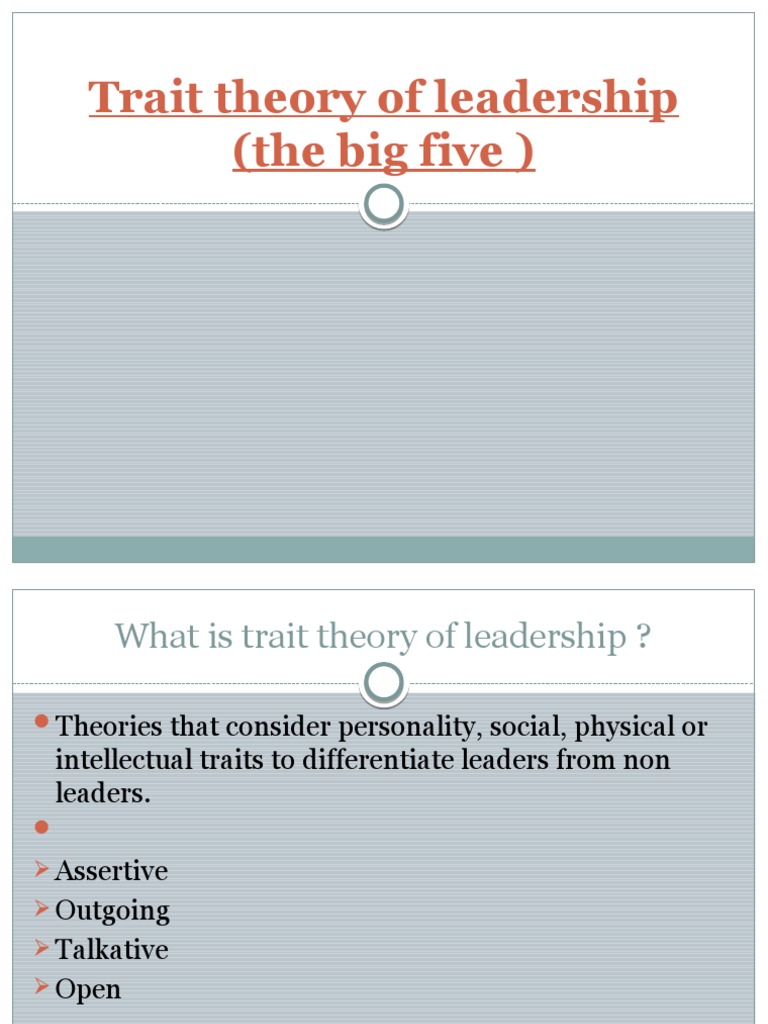 Trait Theory Documentsss | PDF | Extraversion And Introversion | Action ...