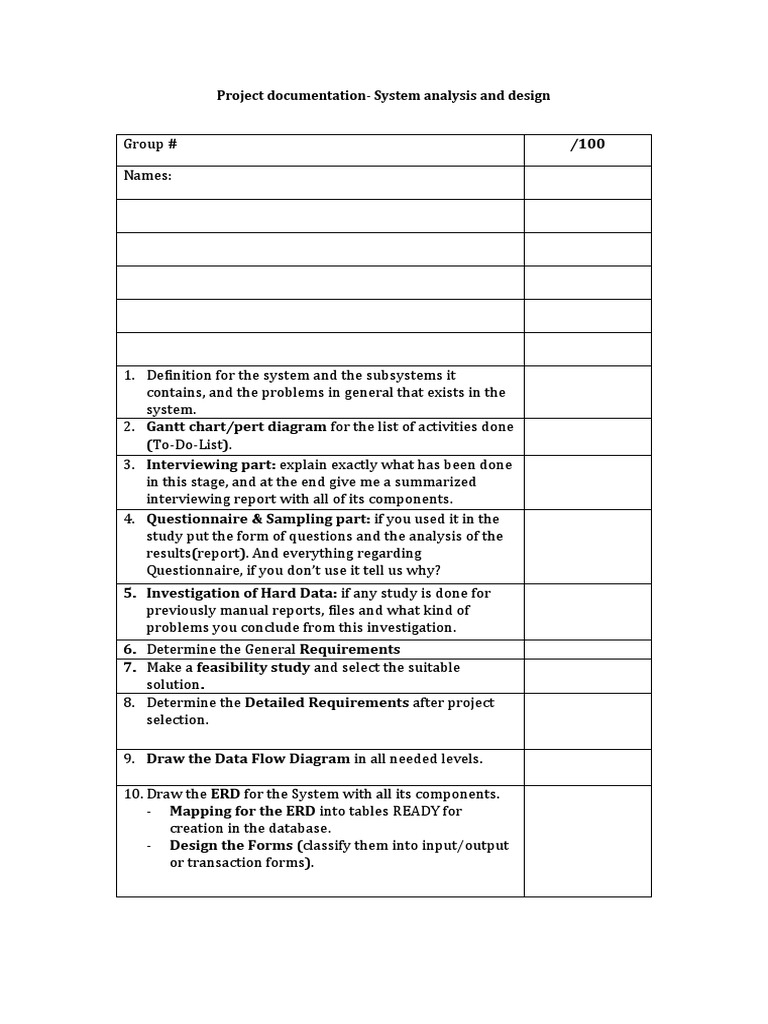 Project Documentation-System Analysis and Design | PDF