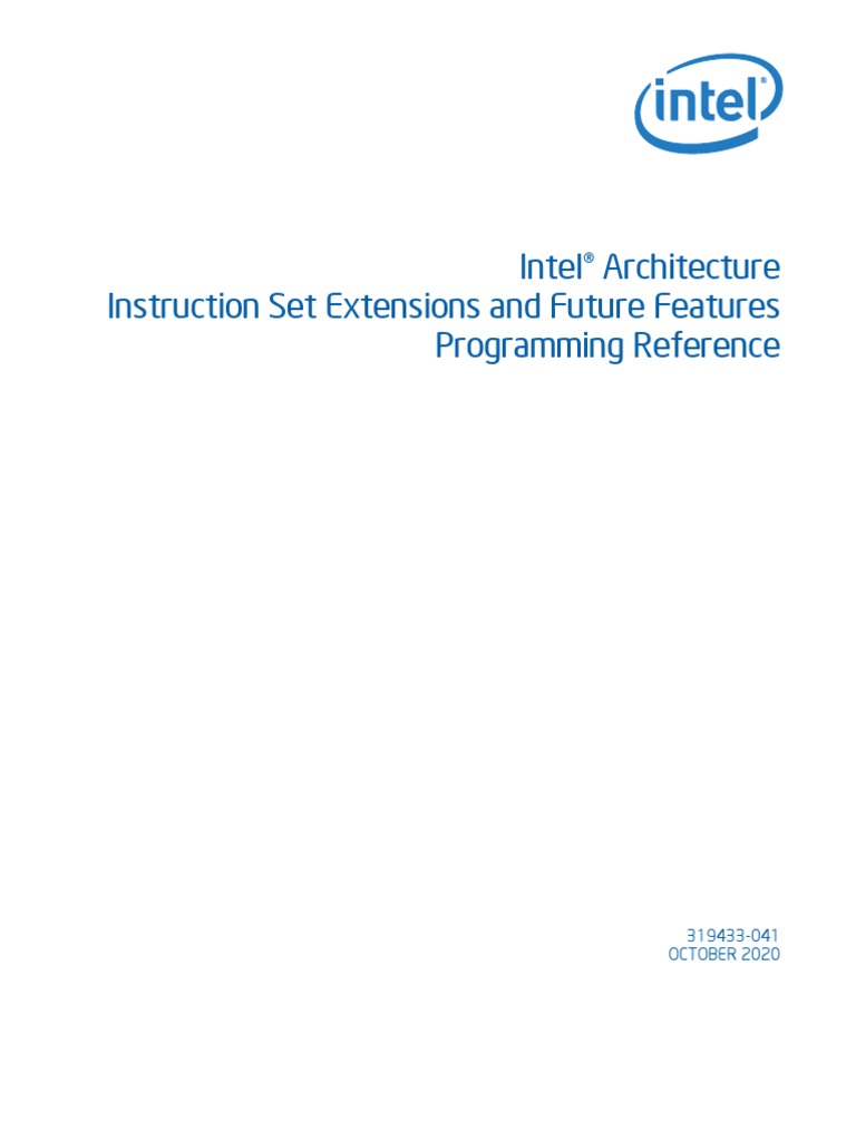 Architecture Instruction Set Extensions Programming Reference PDF | PDF ...