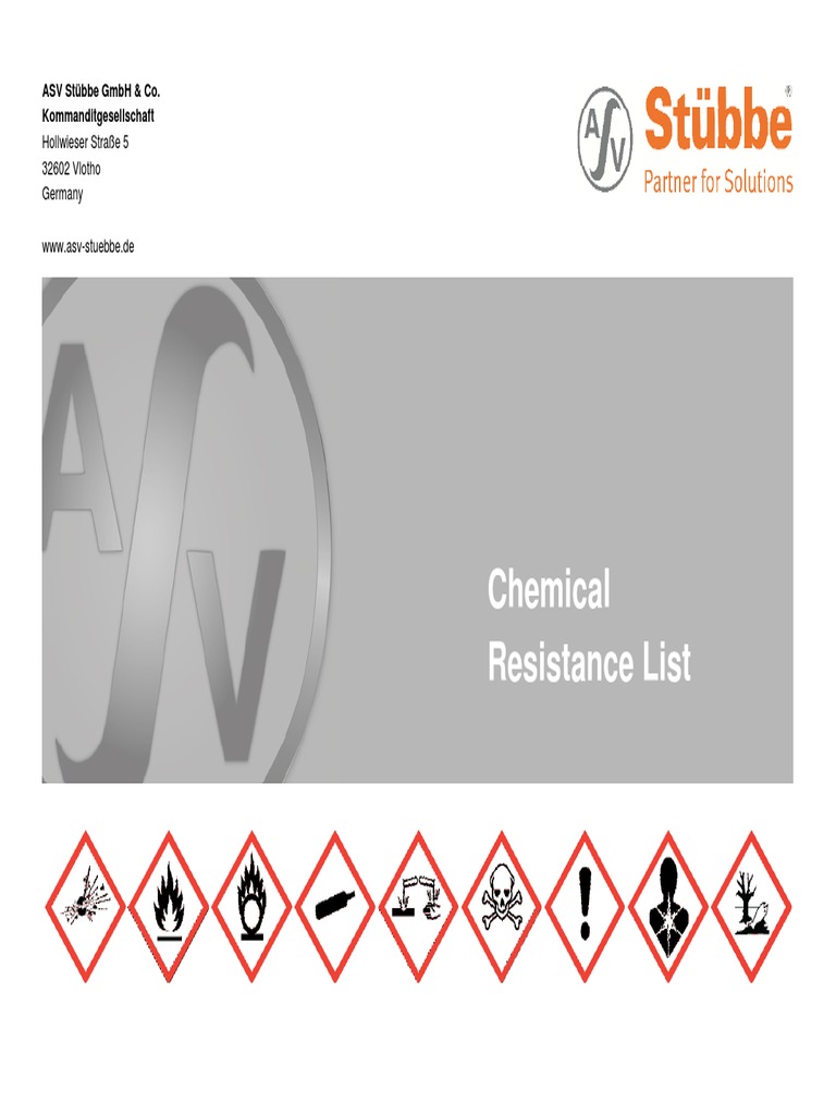 Tabella Resistenze Chimiche Asv Stubbe | PDF | Polyethylene | Thermoplastic
