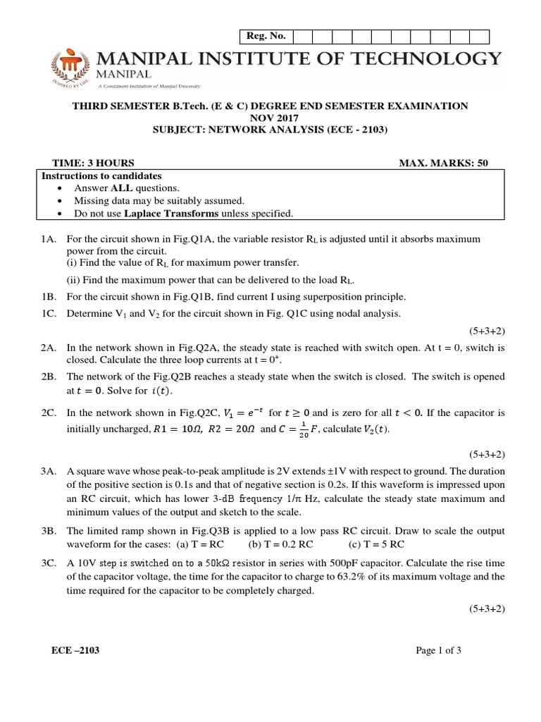 Network Analysis (ECE - 2103) | PDF | Electrical Engineering ...