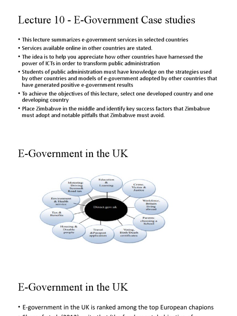 Lecture 10 - E-Government Case Studies | PDF | E Government | South Africa