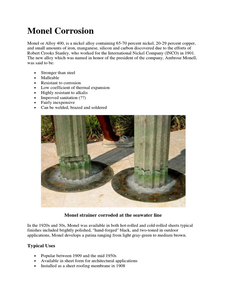 Monel Corrosion: Monel Strainer Corroded at The Seawater Line | PDF ...