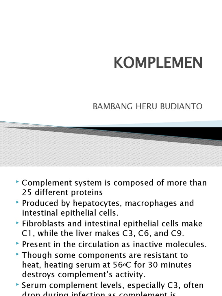 Komplemen: Bambang Heru Budianto | PDF | Complement System | Immunology