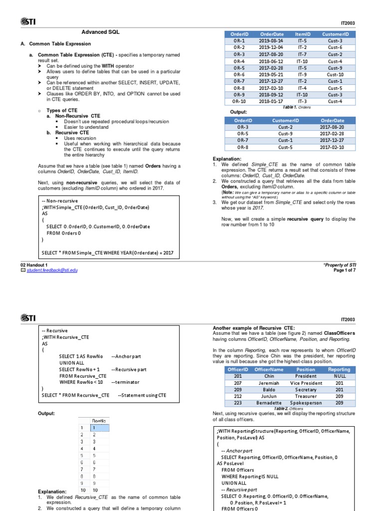 02 Handout 1 PDF | Download Free PDF | Database Index | Data Management ...