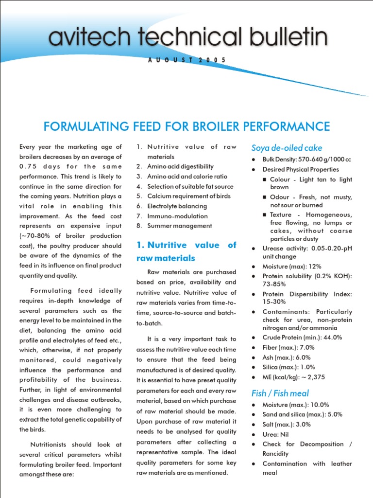 Optimizing Broiler Feed Formulation for Improved Performance and ...
