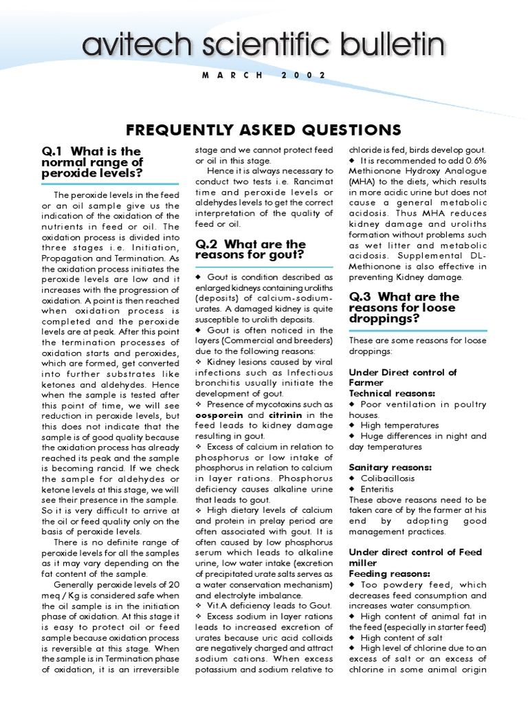 Frequently Asked Questions: Q.1 What Is The Normal Range of Peroxide ...