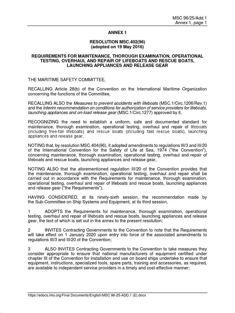 MSC 402 96 PDF | PDF | Certification