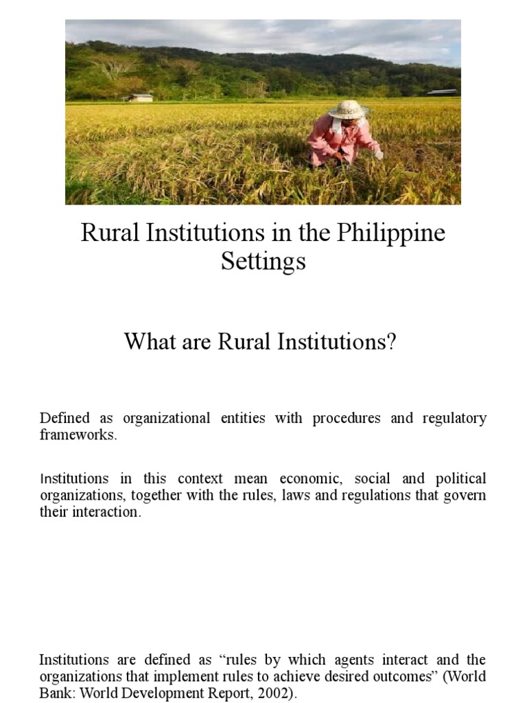 Rural Institutions | PDF | Institution | Community