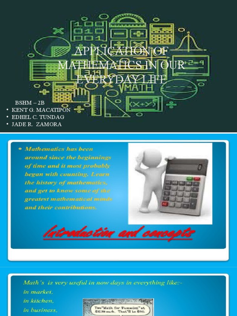 Application Of Mathematics In Everyday Life Pdf