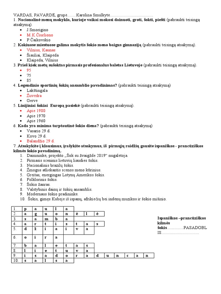 Klausimynas Kryziazodis - Be Atsakymu | PDF