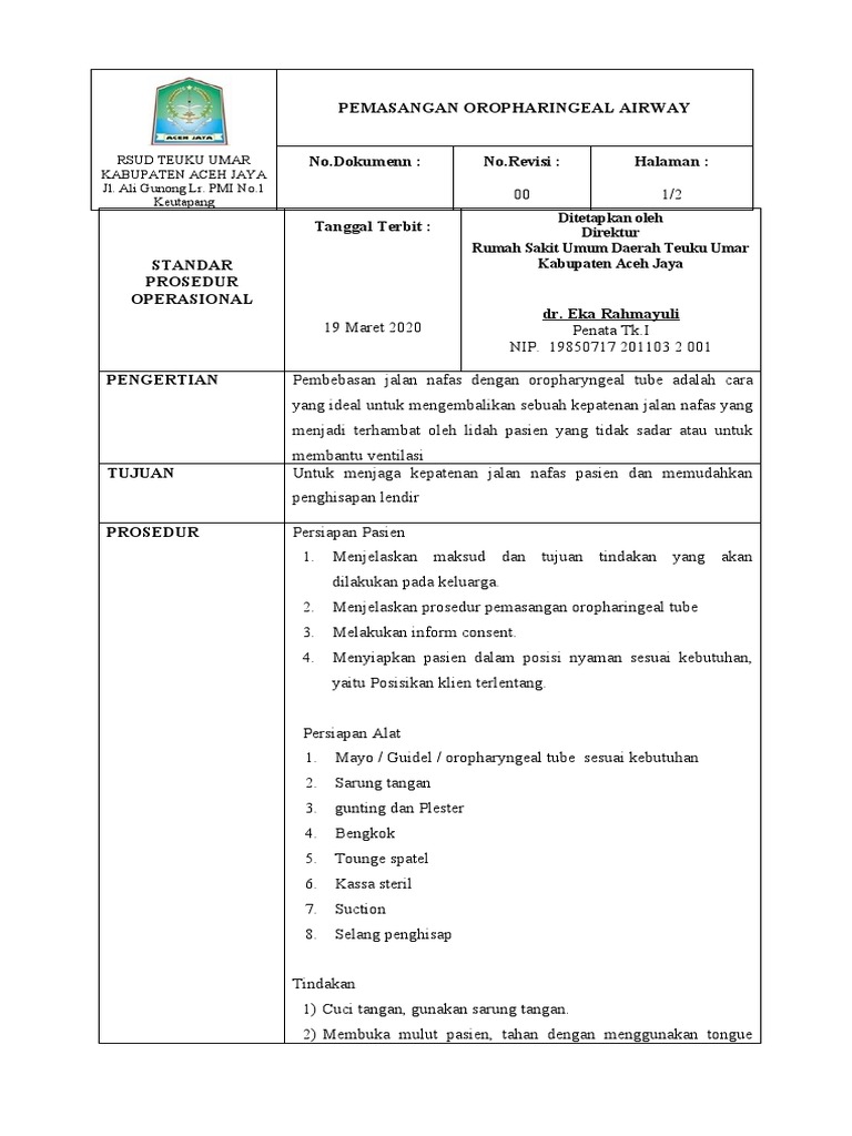 SPO Pemasangan OPA | PDF