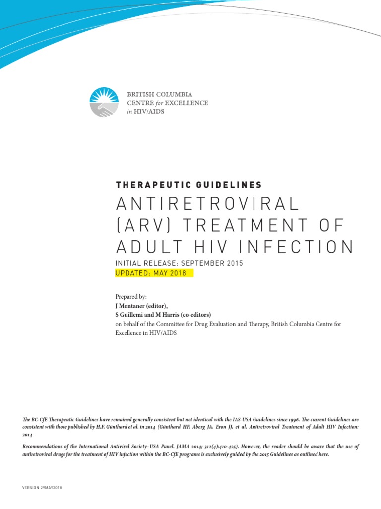 Therapeutic Guidelines For Antiretroviral ARV Treatment of Adult HIV ...