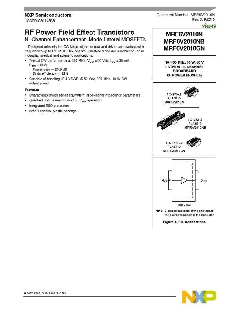 RF Power Field Effect Transistors: N - Channel Enhancement - Mode Lateral Mosfets | PDF | Mosfet ...