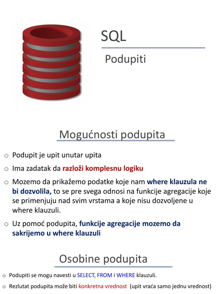 SQL Podupiti | PDF
