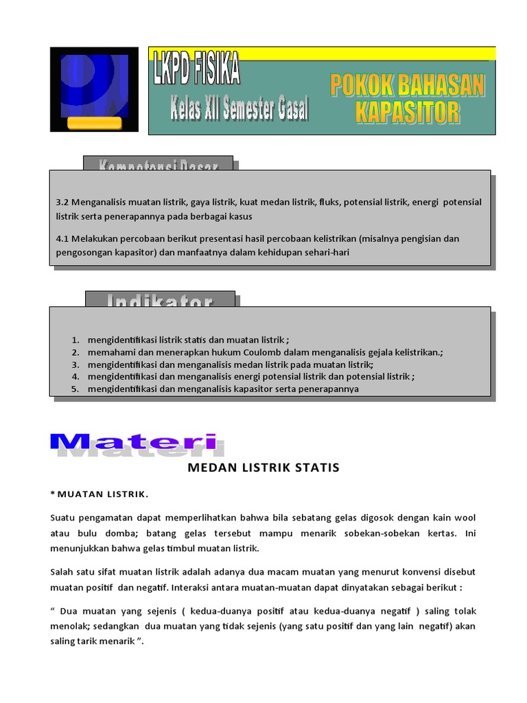 Kapasitor dan Medan Listrik Statik | PDF | Sains & Matematika