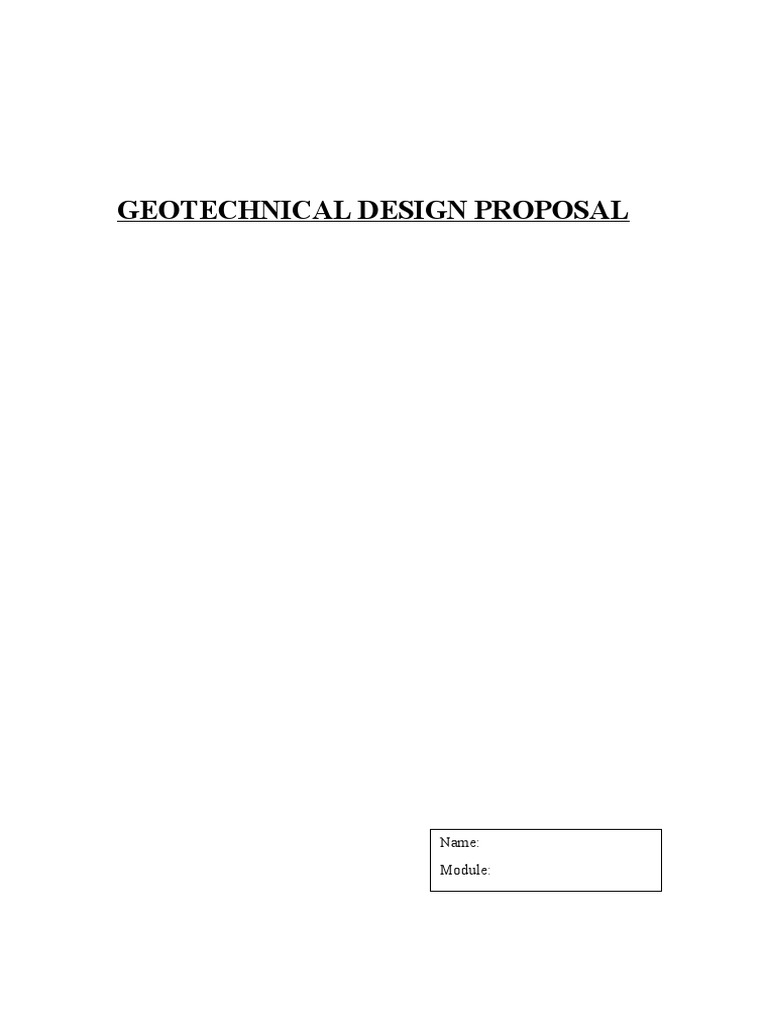 Geotechnical Design Proposal | PDF | Applied And Interdisciplinary ...