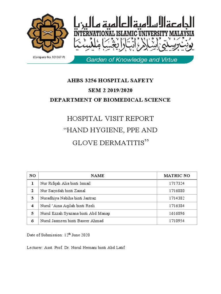 Hospital Visit Report | PDF | Personal Protective Equipment | Hospital ...