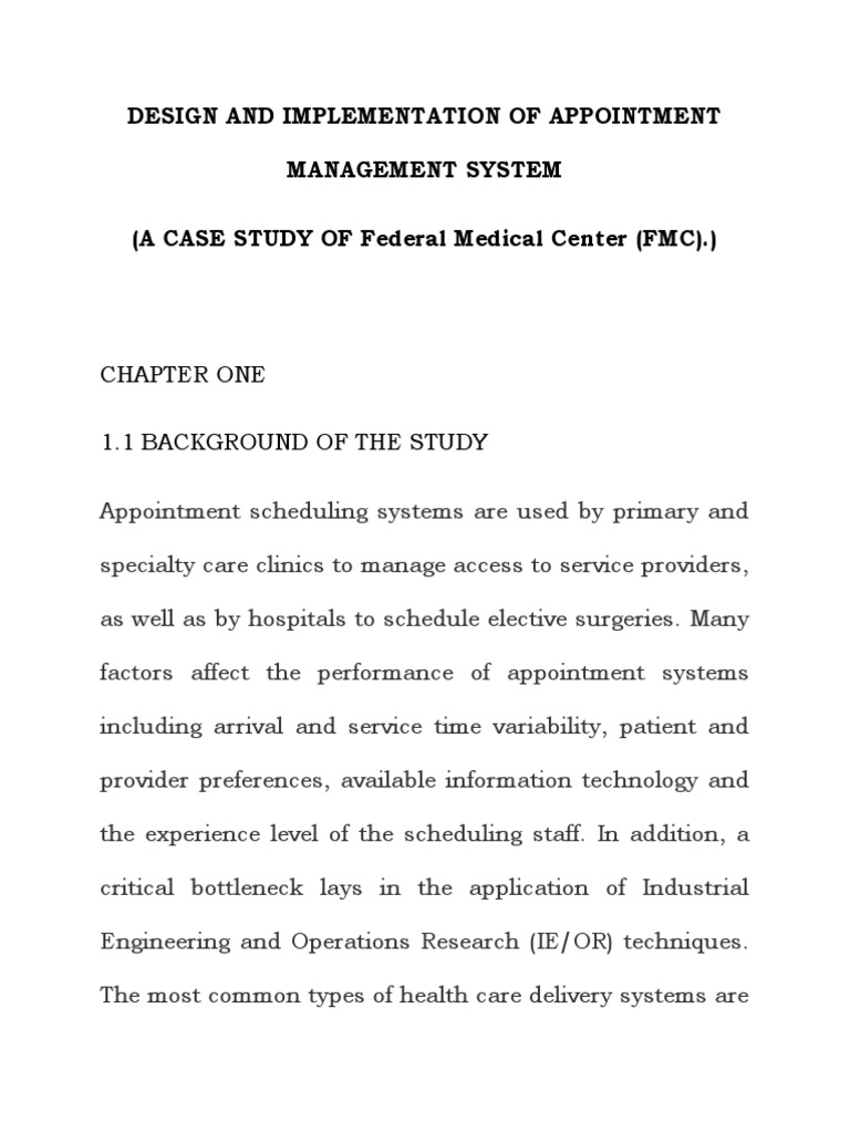 Design and Implementation of Appointment Management System (A CASE ...