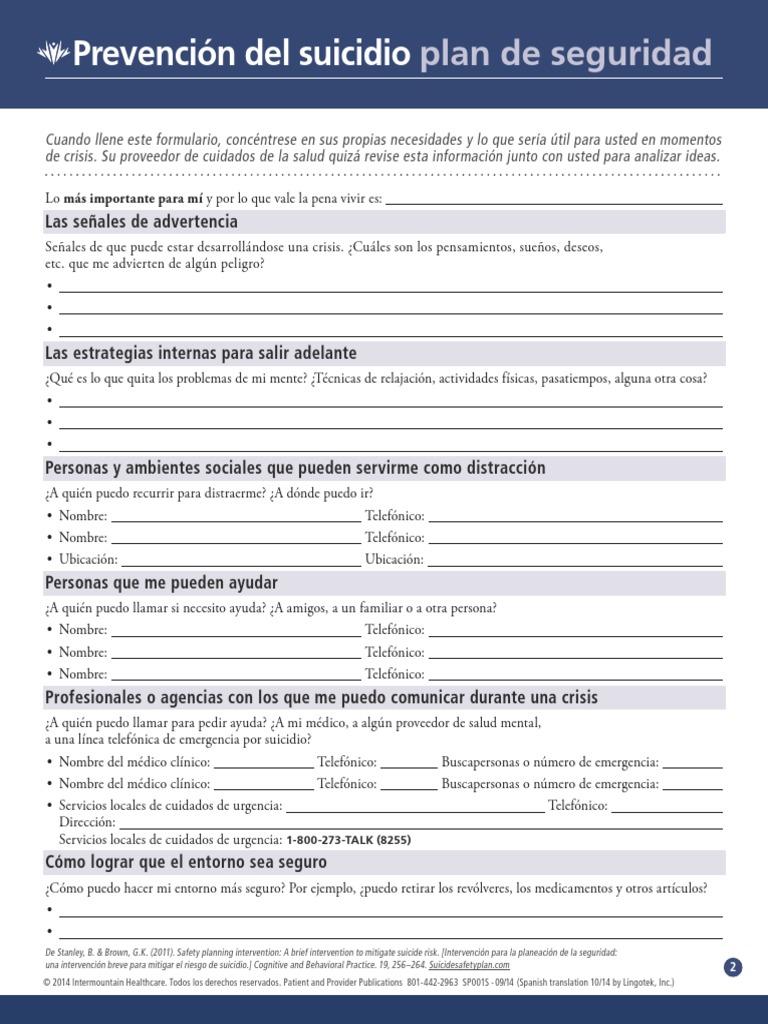 Safety Plan | PDF | Medicina | Cuidado de la salud