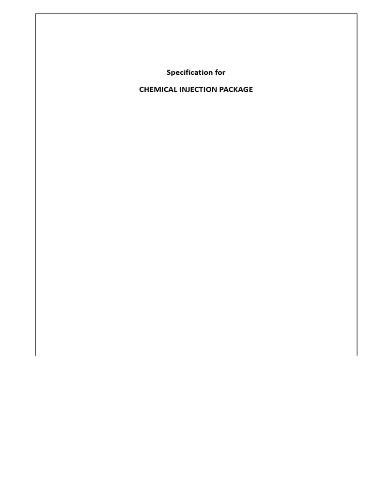 Chemical Injection Pack | PDF | Specification (Technical Standard ...