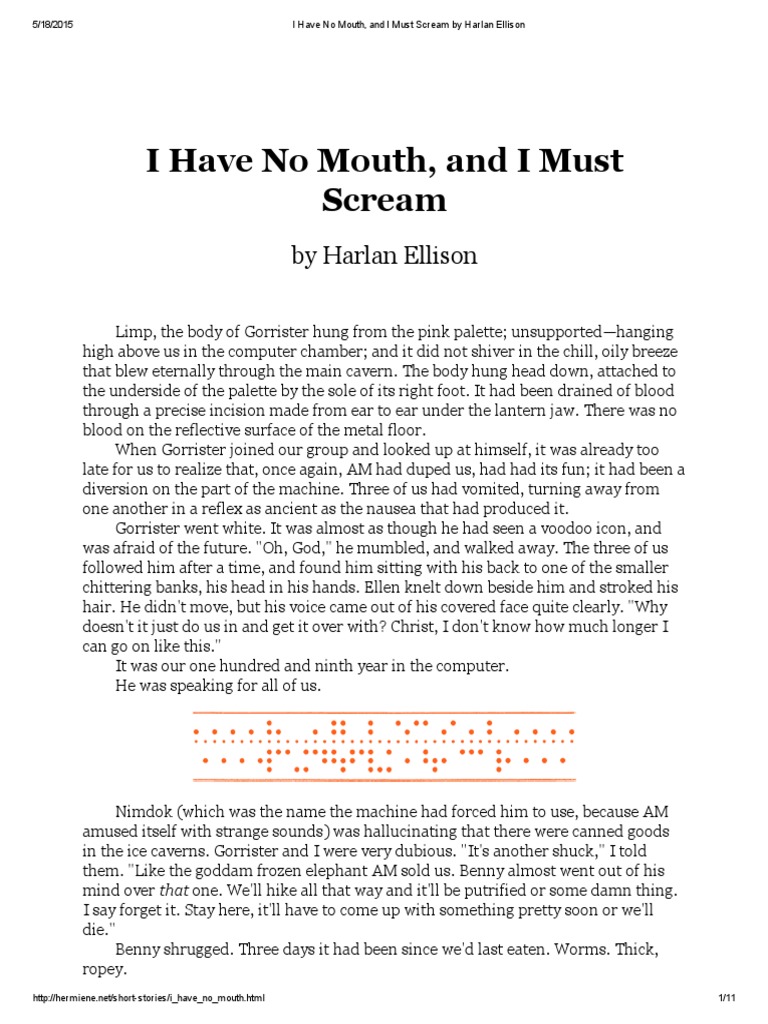 Harlan Ellison - I Have No Mouth, and I Must Scream PDF | PDF | Nature