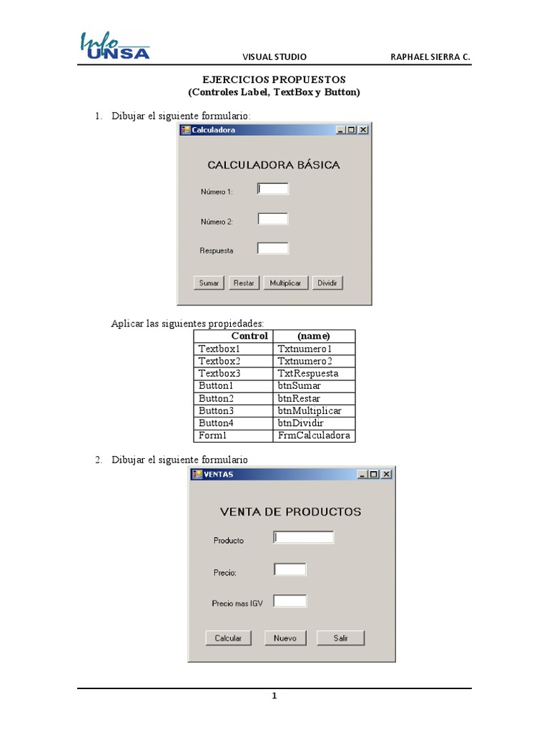 Sesion 03 Ejercicios Propuestos Visual Studio | PDF