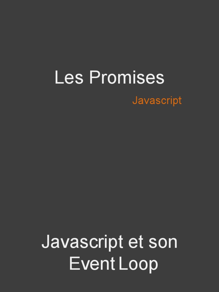Promises Node Js Pdf Javascript Thread Informatique 