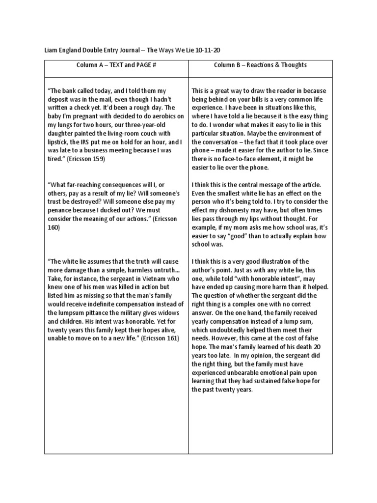 Double Entry Journal Template | PDF
