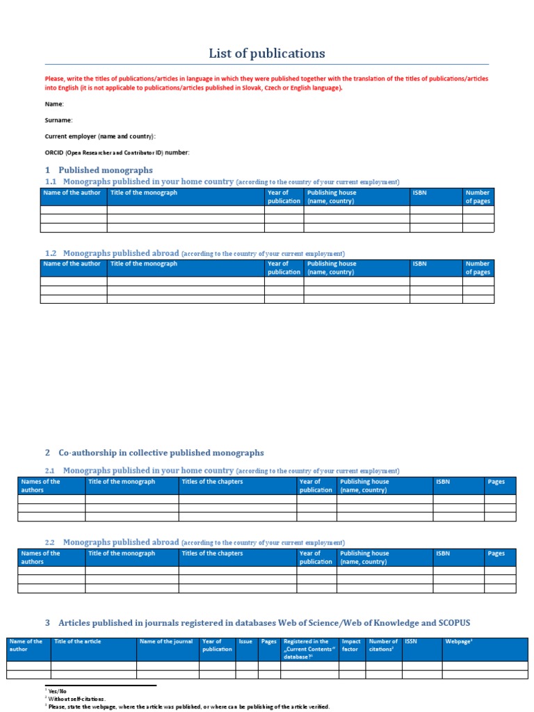List of Publications: 1 Published Monographs | PDF | Scholarly ...