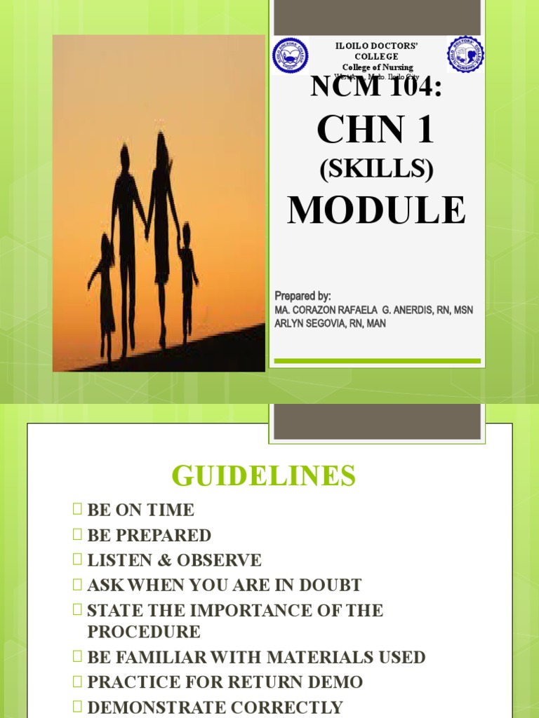 CHN 1 Skills Module | PDF | Preventive Healthcare | Nursing