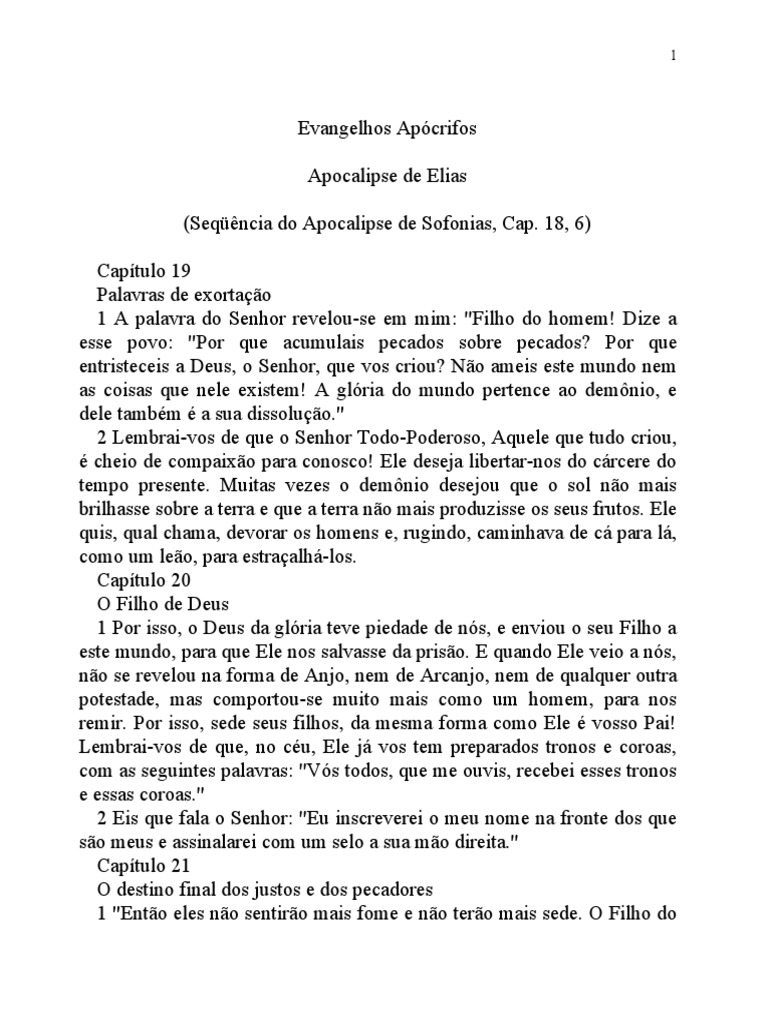 Evangelhos Apócrifos - Apocalipse de Elias | PDF | Messias | Anjo
