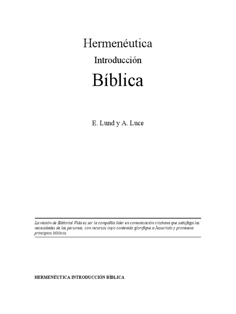 Hermenéutica Introducción Bíblica | PDF | Biblia | Fe
